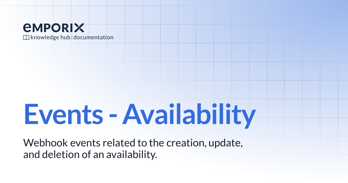 Events - Availability | API Documentation | Documentation Portal