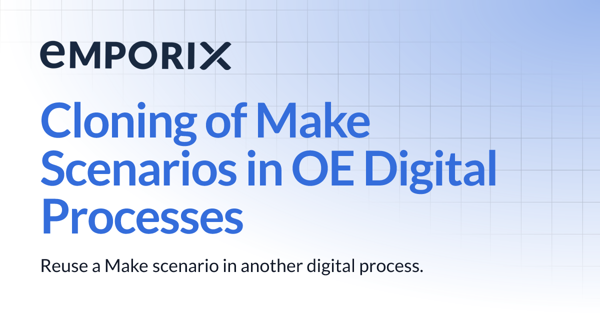Cloning of Make Scenarios in OE Digital Processes | Documentation Portal